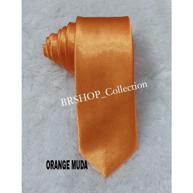 Jual Dasi slim 2Inch slimfit champagne orange muda tua kuning coklat ...