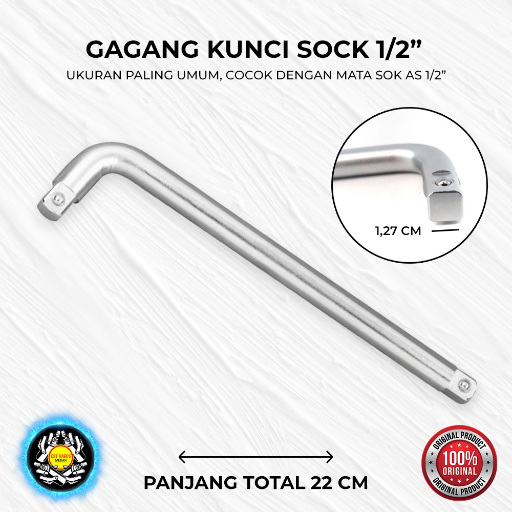 Jual GAGANG SOCK L MATA KUNCI SOK 1/2" / HANDLE SHOCK SOKET SHOK DRIVE ...