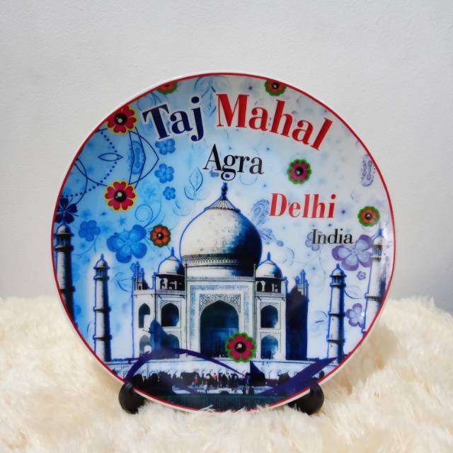 Jual Pajangan Souvenir Piring Negara India Taj Mahal Keramik | Shopee ...
