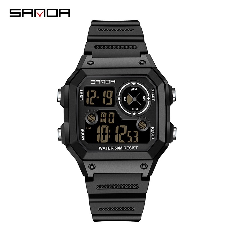 Jual SANDA 418 Jam Tangan Pria Digital Tali Rubber Chronograph Anti Air ...