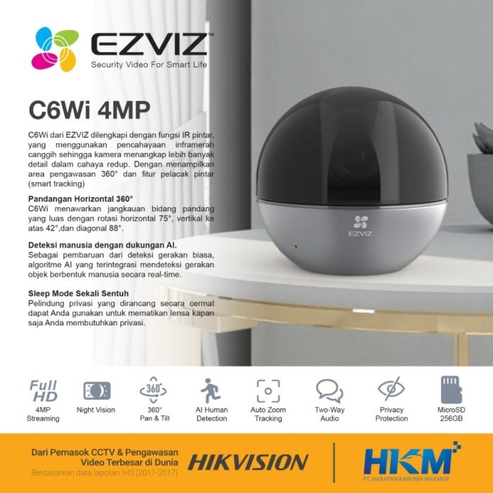 Jual EZVIZ C6WI Dome HD IP Camera/Kamera CCTV IR DOME 360 Plus Degrees (ORIGINAL & RESMI ...