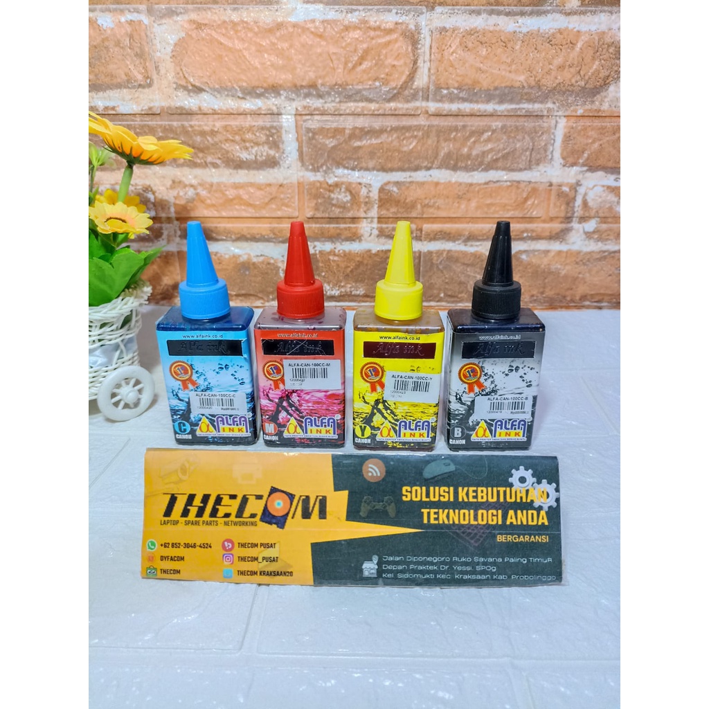 Jual Tinta printer Canon HP Alfa ink 100ml Alfaink hitam merah biru ...