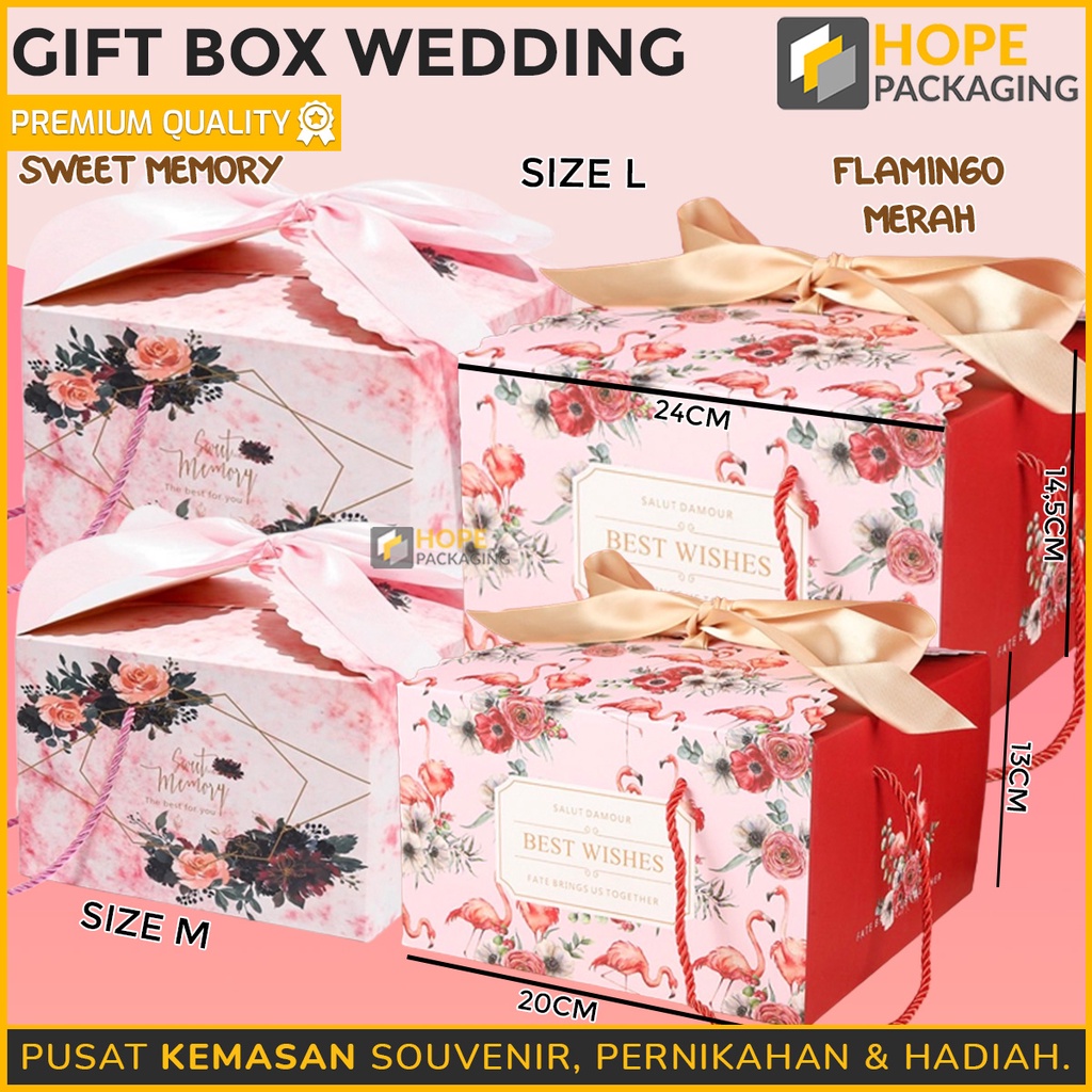 Jual Gift Box Wedding + Pita Tali Kotak Souvenir Hampers Wedding/ Kotak ...