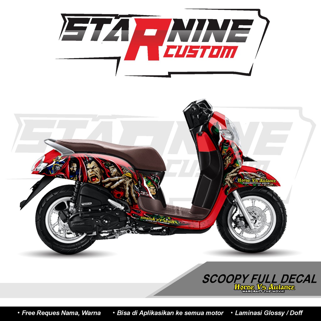 Jual sticker scoopy merah decal scoopy zombie stiker scoopy full body ...