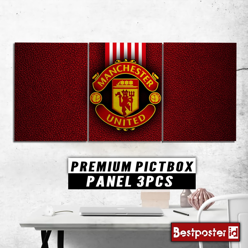 Jual Poster Dinding PANEL MANCHESTER UNITED Frame Kayu Tebal BOLA ...