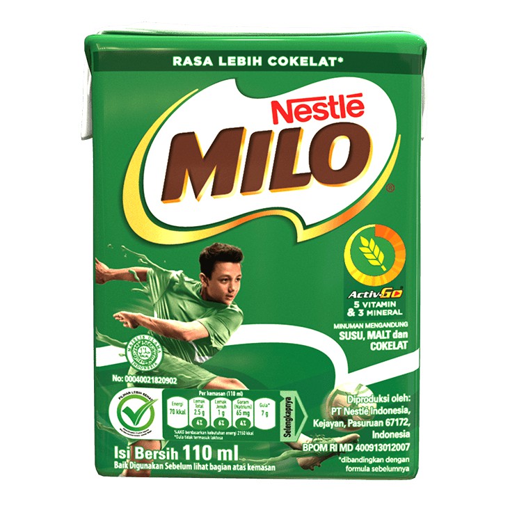 Jual Susu Milo Kotak Coklat ACTIVE GO UHT 110ml - Milo Kardus | Shopee Indonesia