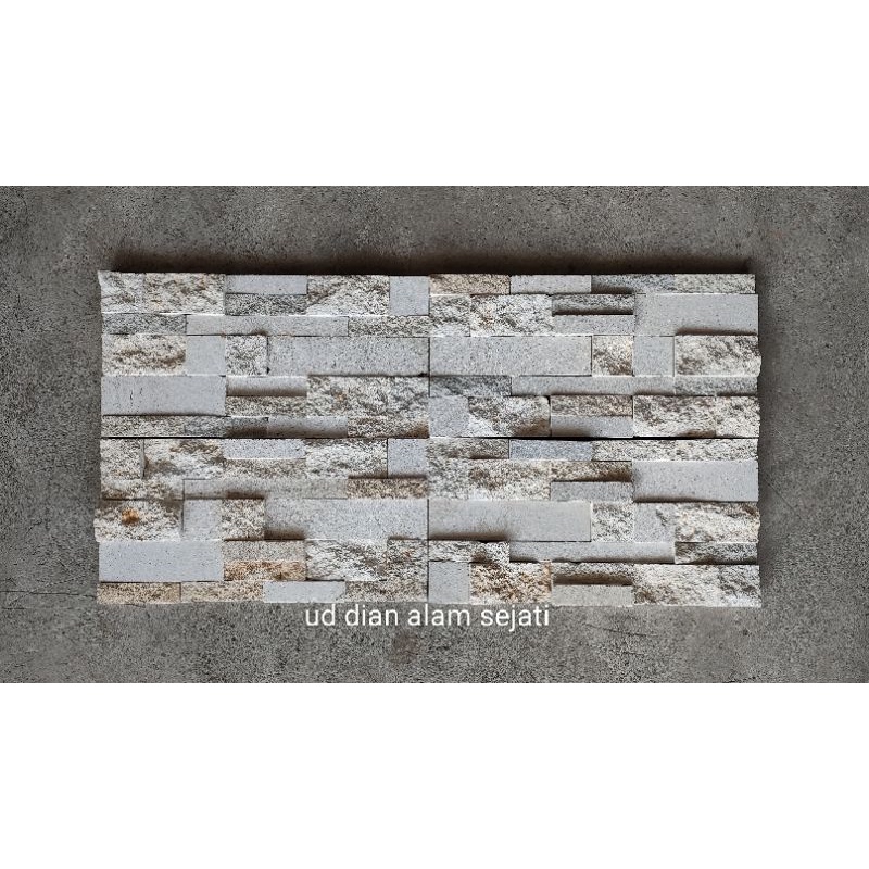 Jual Batu wallcladding paras putih mix 20x40cm | Shopee Indonesia