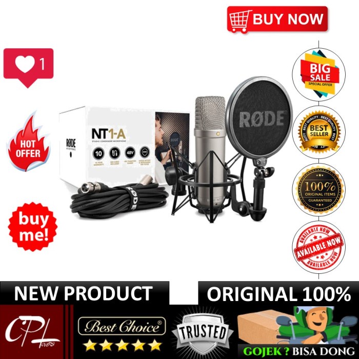 Jual RODE NT1-A 1" CARDIOID CONDENSER MICROPHONE | Shopee Indonesia
