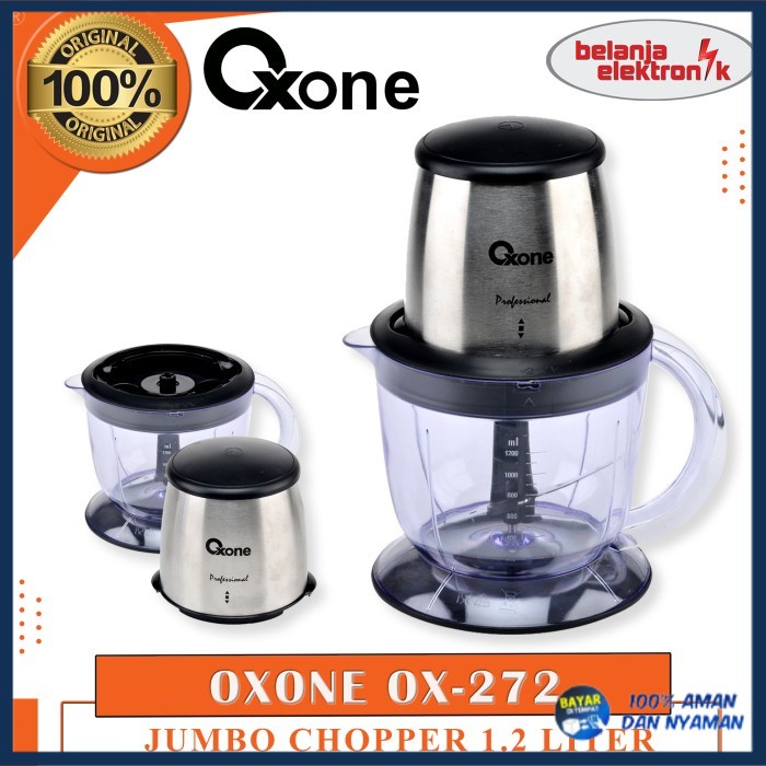Jual OXONE JUMBO CHOPPER OX 272 FOOD PROCESSOR PENGGILING BUMBU 1,2 LITER (PROMO) | Shopee Indonesia