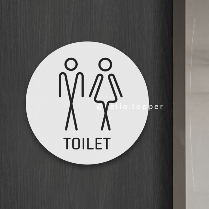 Jual Toilet Signage Akrilik Bulat - Toilet | Sign WC | Restroom Keren ...