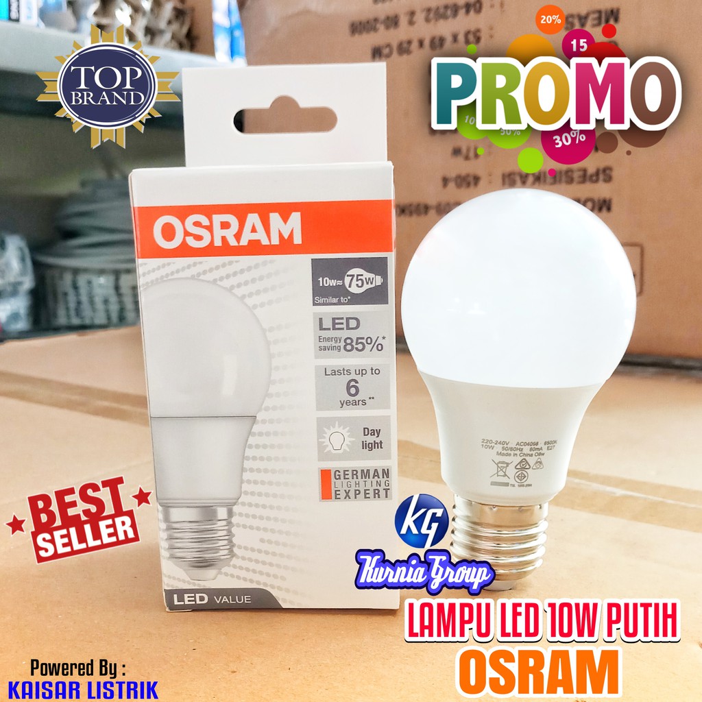 Jual Lampu LED OSRAM 10w PUTIH Super Terang LED Bulb Bohlam E27 ...