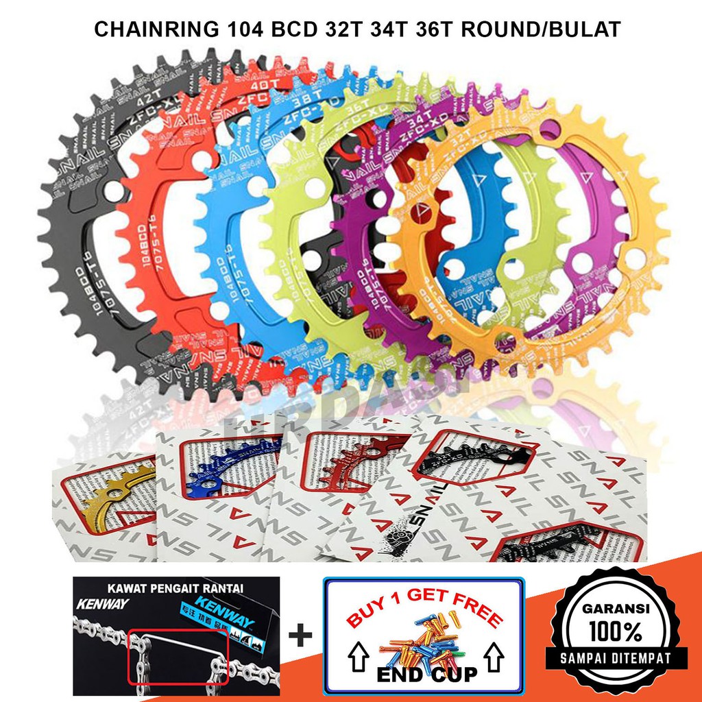 Jual Chainring 32t 34t 36t Bcd 104 Sepeda Mtb Single Chainring Dekas Snail Shimano Simetris ...