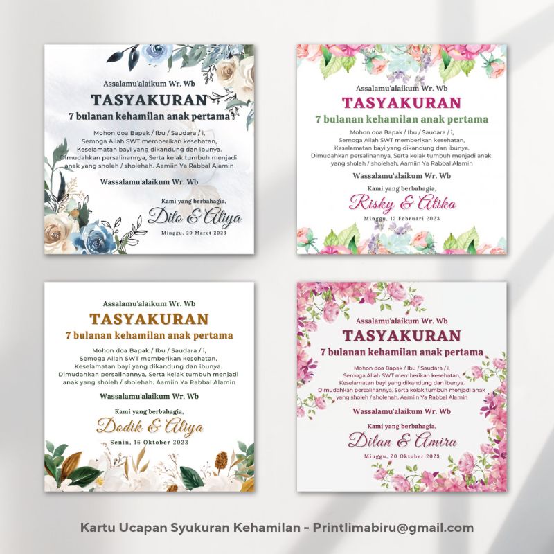 Jual STIKER DAN KARTU UCAPAN SYUKURAN 4 Bulanan / 7 Bulanan (Minimal ...