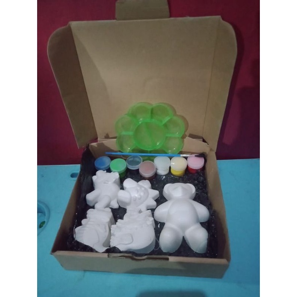 Jual paket mainan edukasi melukis patung gypsum | Shopee Indonesia