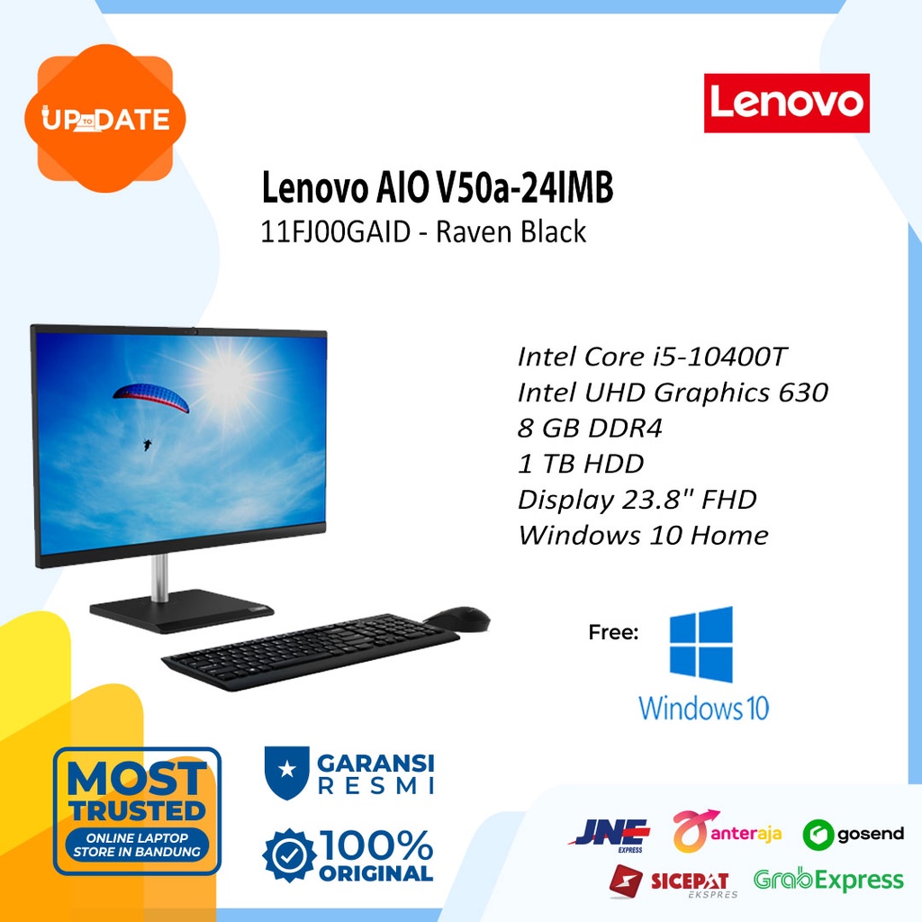 Jual Lenovo AIO V50a-24IMB GAID i5-10400T 8GB 1TB HDD 23.8"FHD W10 | Shopee Indonesia