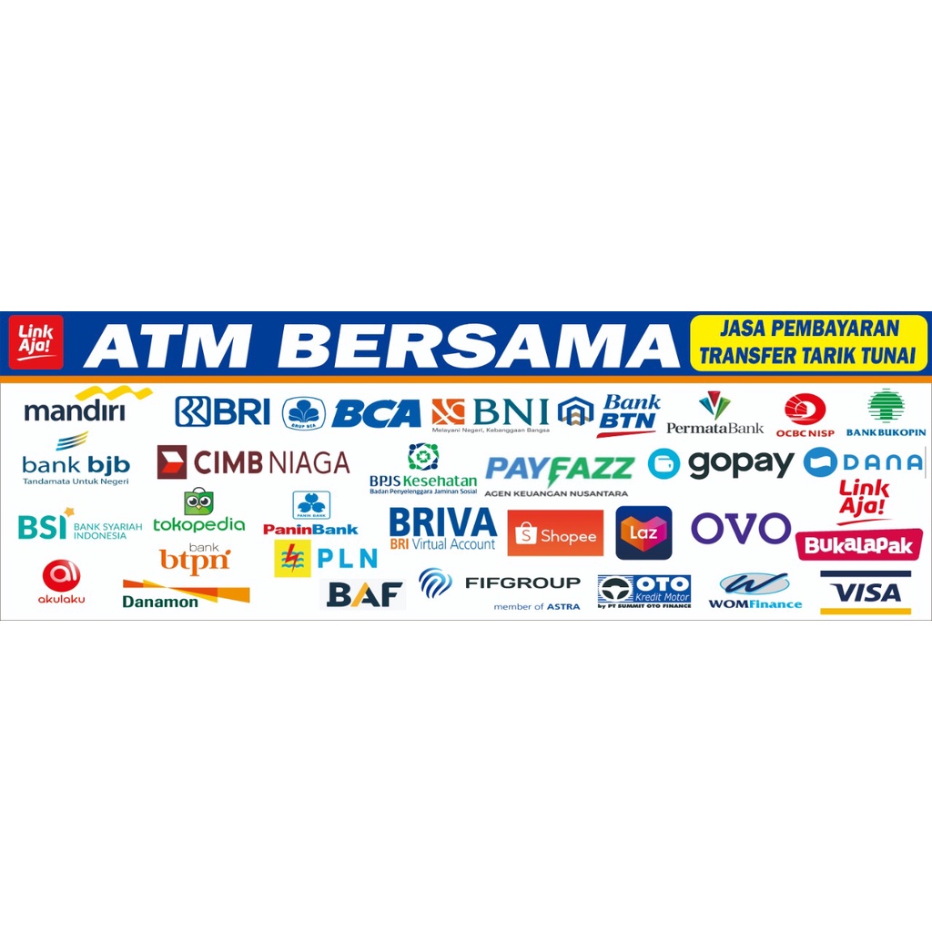 Jual Spanduk Banner ATM Bersama, Bisa Request Desain | Shopee Indonesia