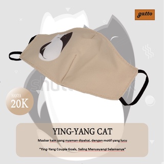 Jual Masker Kain Motif Kucing / Masker Kain Wanita / Masker Ying-yang ...