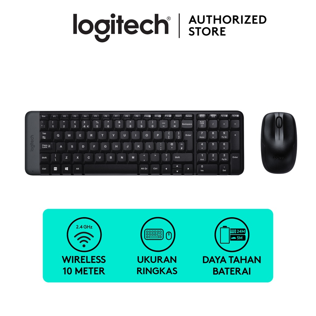 Jual Logitech MK215 Combo Keyboard dan Mouse Wireless Compact | Shopee Indonesia