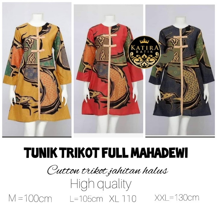 Jual TUNIK TRICODE FULL MAHARANI TUNIK BATIK CAP ASLI KATUN SOLO ...