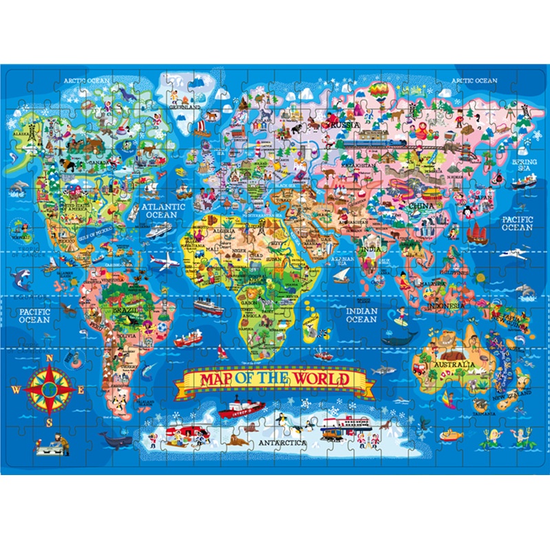 Jual JIGSAW PUZZLE WORLD MAP SERIES | Shopee Indonesia