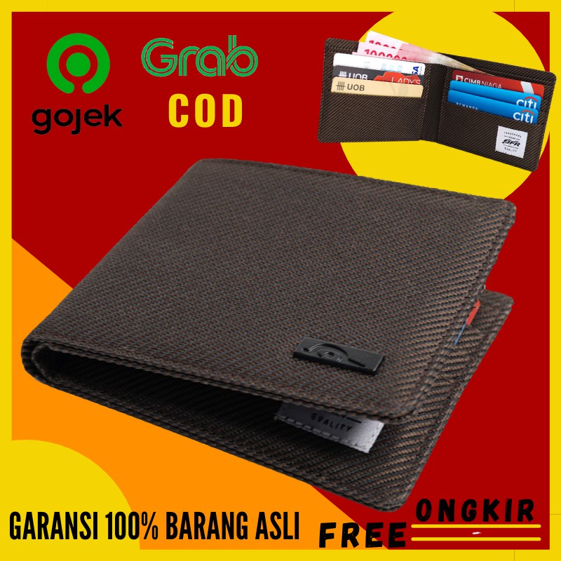 Jual DOMPET LIPAT PRIA KULIT CANVAS COWOK LAKI LAKI KARTU DAN UANG ...
