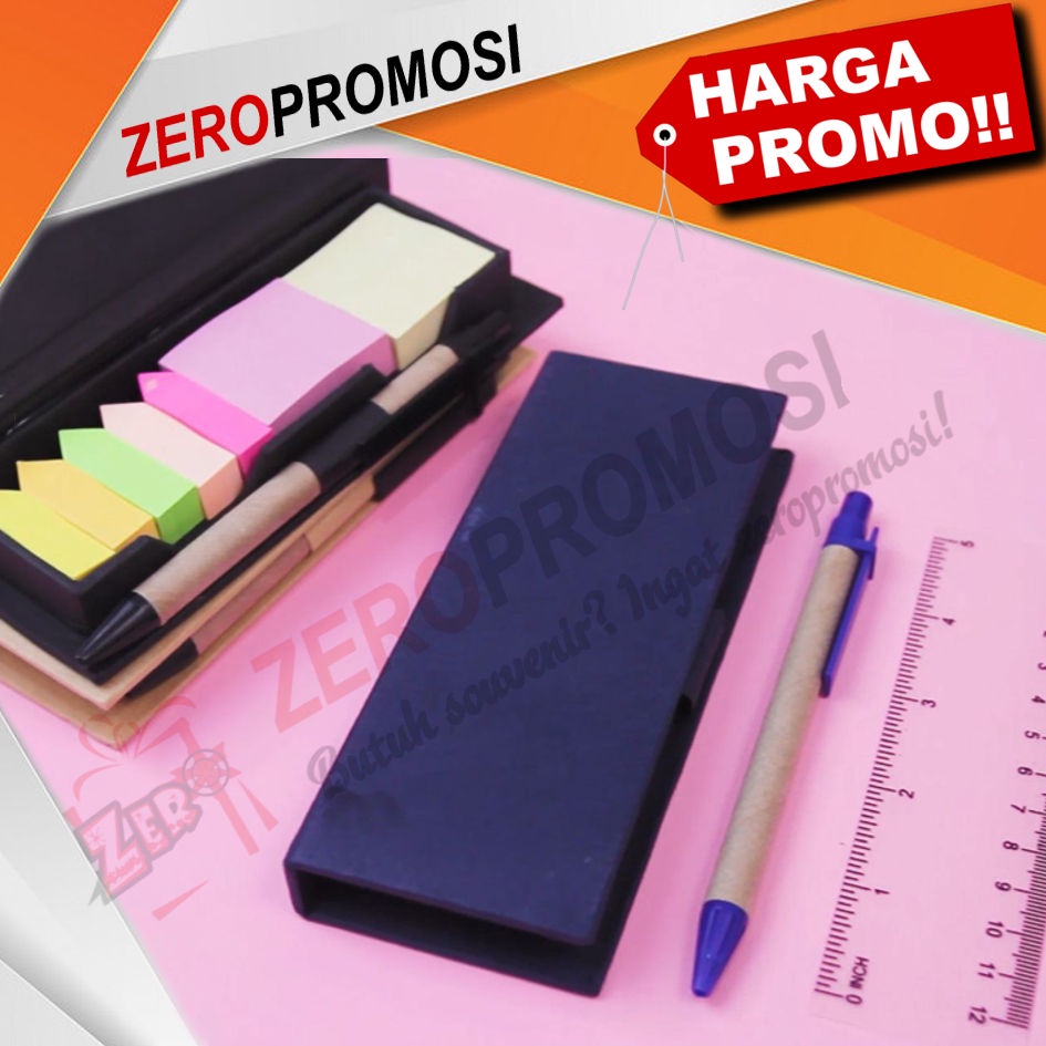 Jual Souvenir memo sticky note pen & penggaris 908 | Shopee Indonesia