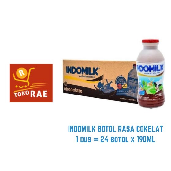 Jual Susu Indomilk Botol cokelat/strawberry 190 ML - 1 dus isi 24 ...
