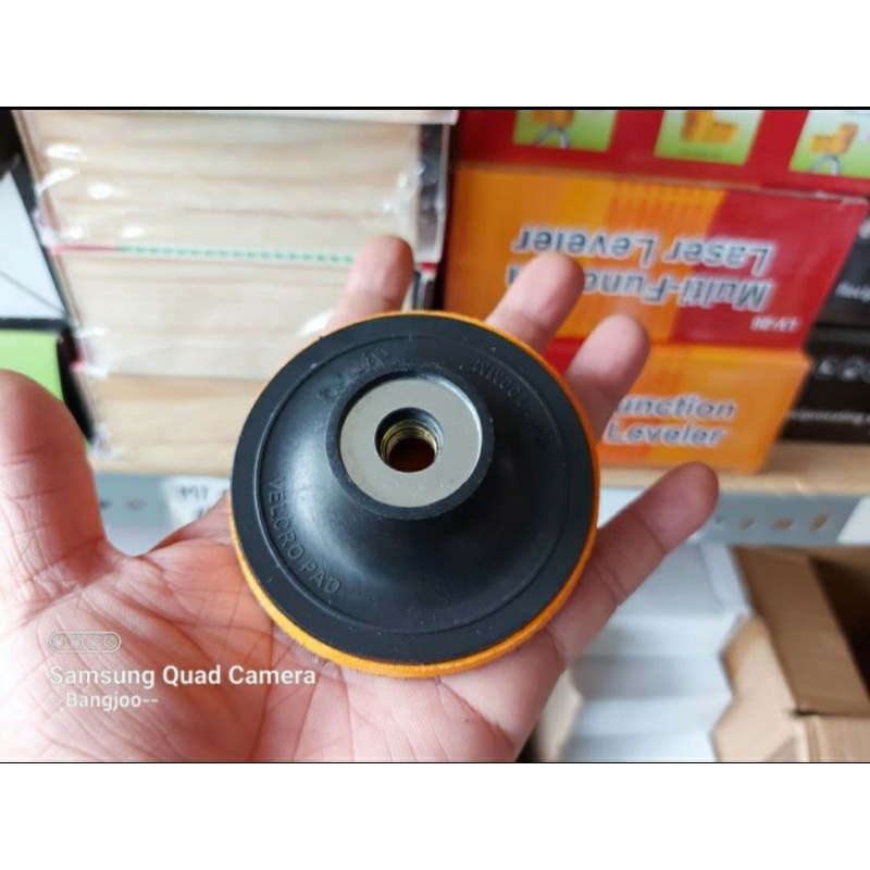 Jual Backing pad 3" lubang M10 tatakan dudukan amplas wool busa poles 3 ...