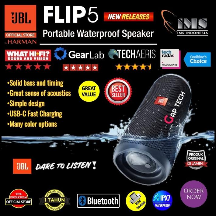 Jual Jbl Flip 5 / Flip5 (Successor Jbl Flip 4) Portable Waterproof ...