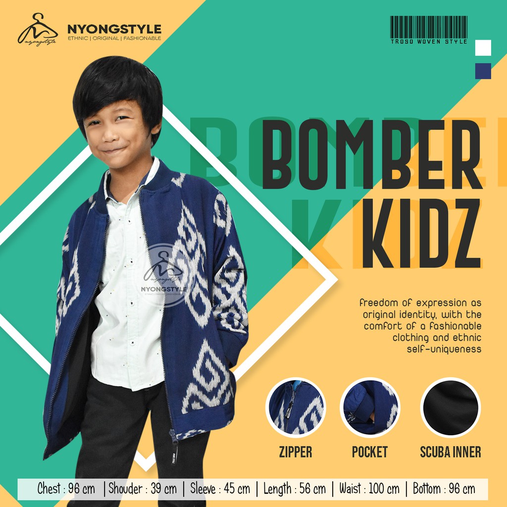 Jual BOMBER KIDS / KID’S JACKET / JAKET TENUN / WOVEN JACKET/ JAKET ...