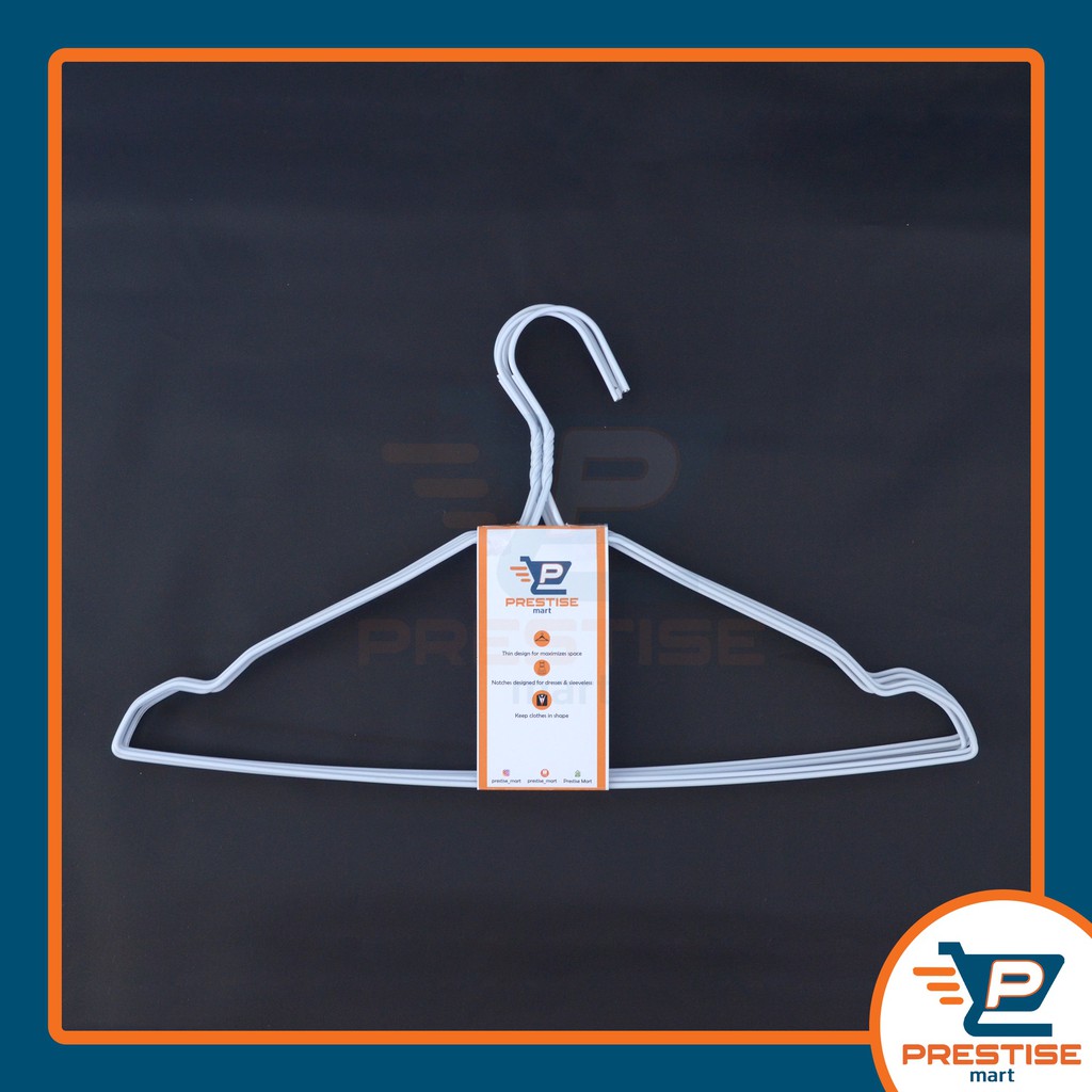 Jual Hangers Gantungan Pakaian slim Bahan kawat coating PVC putih ...