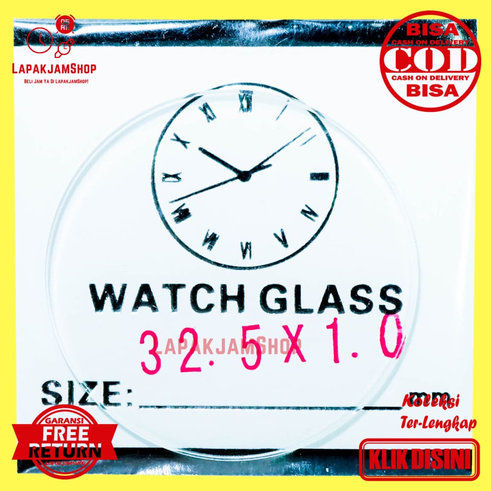 Jual Kaca Jam Kaca Bahan Aksesoris Jam Bagus PNC-325 Kaca Datar 3,25 cm ...