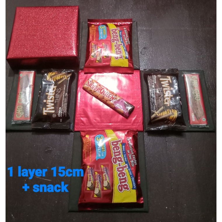 Jual EXPLOSION BOX / SNACK BOX / BOX KEJUTAN 1 LAYER 15CM | Shopee ...