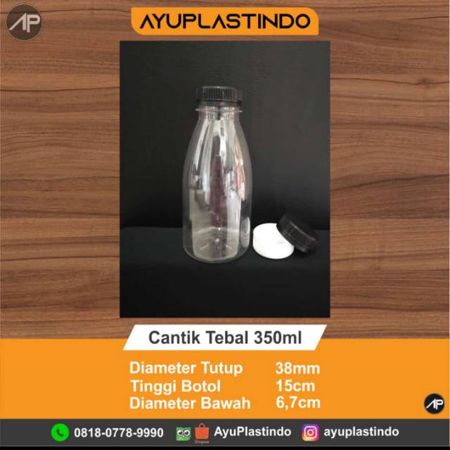 Jual Botol plastik Cantik tebal 350 ml tutup Kale | Shopee Indonesia