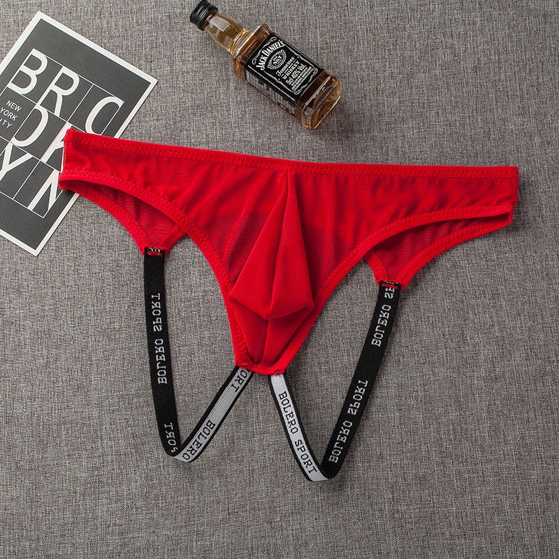 Jual Celana Dalam Pria Sexy Hot Open Crotch G String Low Waist Transparan Mini Pria Thong Y056