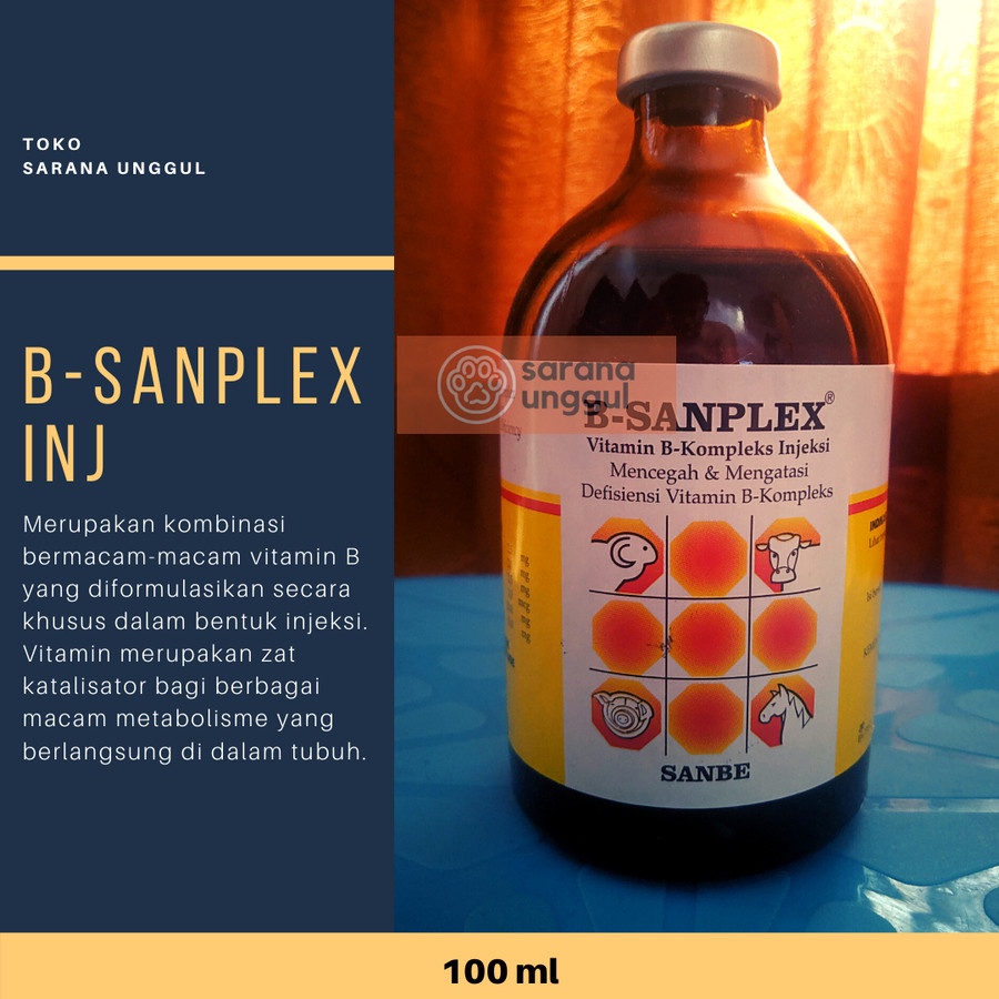 Jual B-SANPLEX 50 ml & 100 ml Injeksi Vitamin B-Kompleks Untuk Hewan dan Ternak | Shopee Indonesia