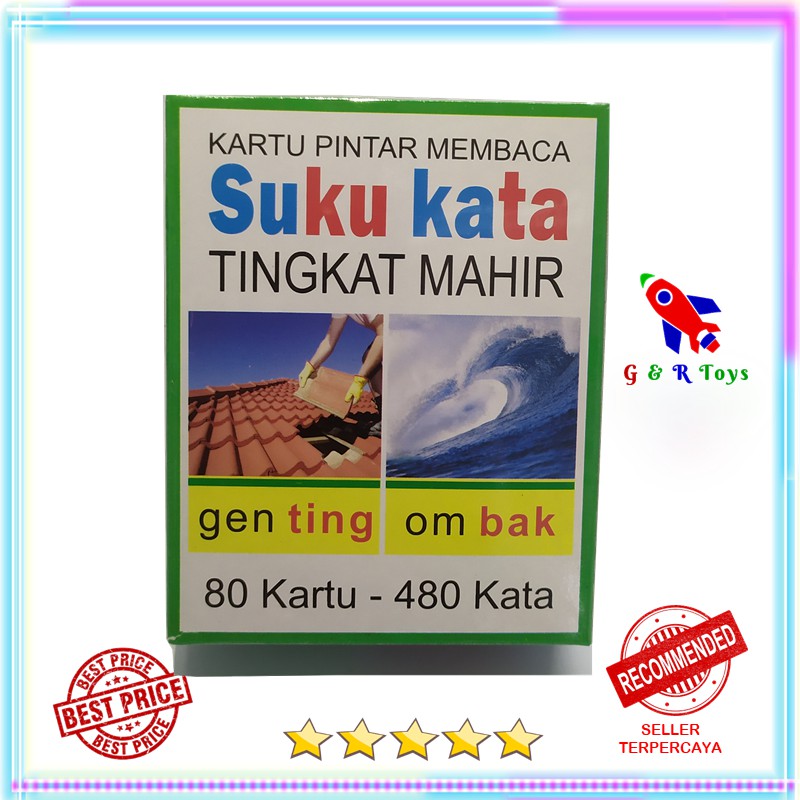Jual COD Bayar Di Tempat Flashcard Kartu Pintar Membaca Suku Kata ...