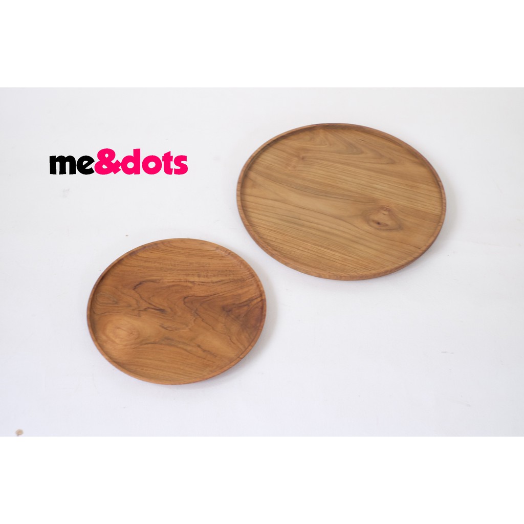 Jual me&dots - Piring Kayu Bulat Food Grade Jati/Piring Resto Dan Cafe ...