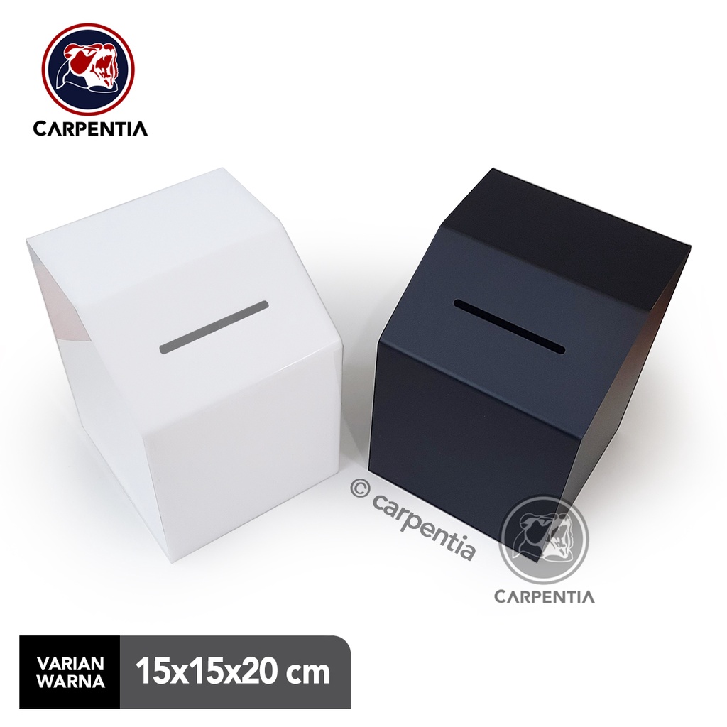 Jual Carpentia Kotak Amal / Kotak Saran Akrilik - 15x15x20 cm / Polos ...