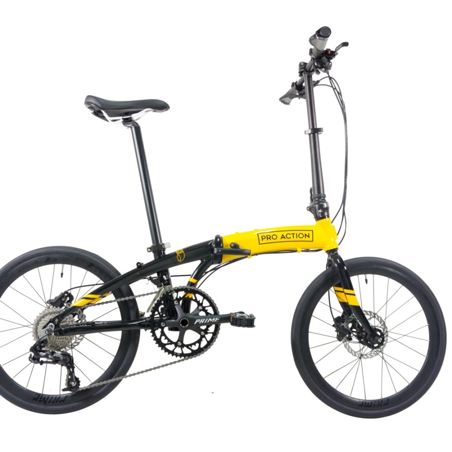 Jual Pro Action - Owl Folding Bike 2x10 Speed 20 inch - Yellow Lambo | Shopee Indonesia