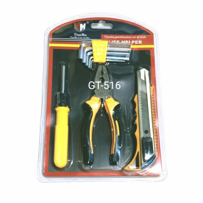 Jual Tool Kit Set Perkakas Tangan Hand Tool set 8 Pcs GT-516 | Shopee ...