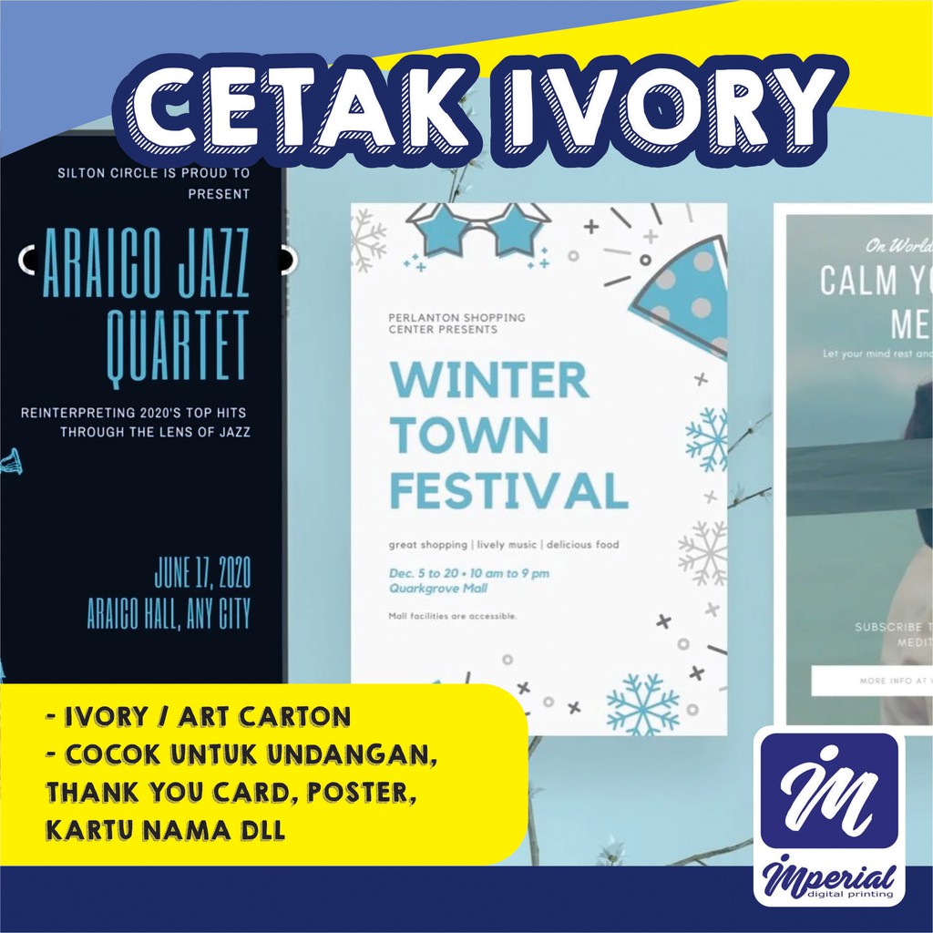 Jual Cetak Ivory A3+ Custom Desain Artpaper Artcarton 210-310 GSM Cetak ...