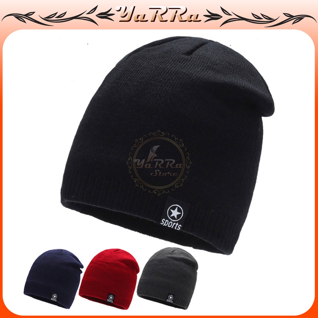 Jual TOPI KUPLUK PRIA WANITA RAJUT GUNUNG BEANIE HAT TEBAL MUSIM DINGIN ...