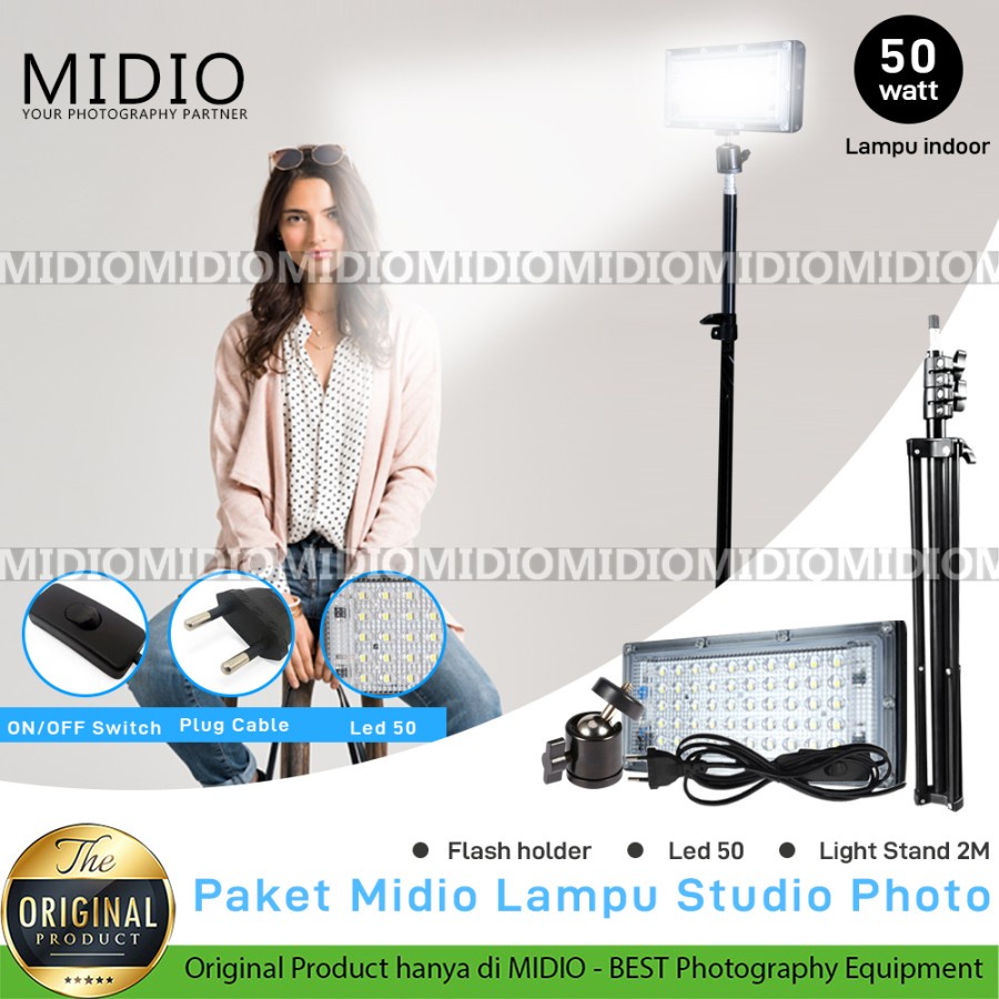 Jual Lampu LED Lighting Studio M-REM1 Plus Tripod Stand Lampu Foto ...