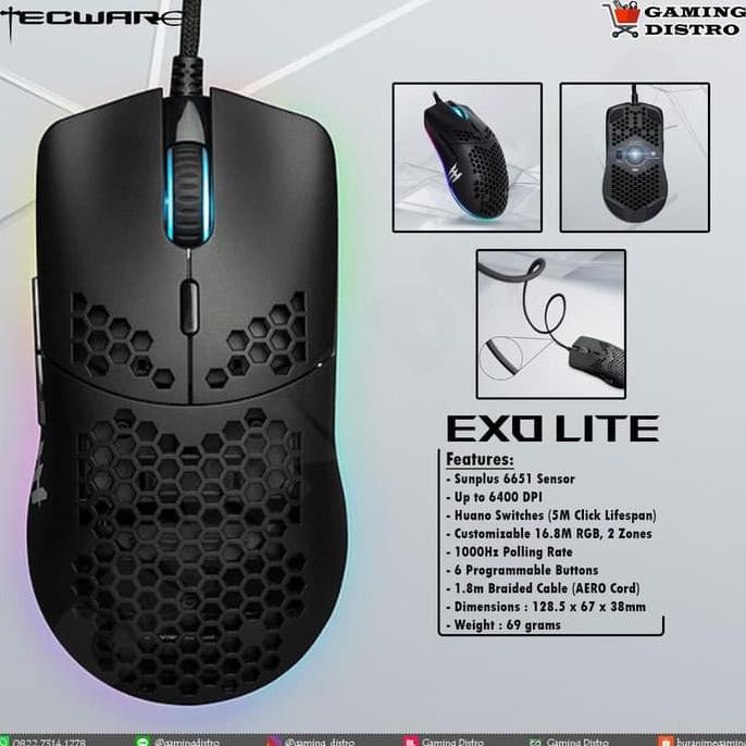 Jual Tecware EXO LITE RGB Gaming Mouse | Shopee Indonesia