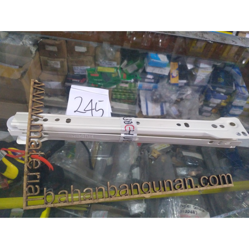 Jual rel laci putih huben panjang 25 cm roda selorokan laci rolling ...