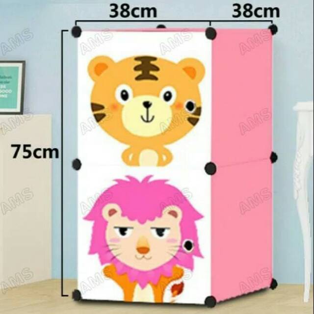 Jual Lemari Rakit Anak 2 Karakter Kartun Murah Lucu Unik/ Rak Buku ...