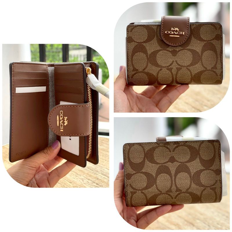 Jual Coach C0082 bifold medium corner sign saddle | Shopee Indonesia