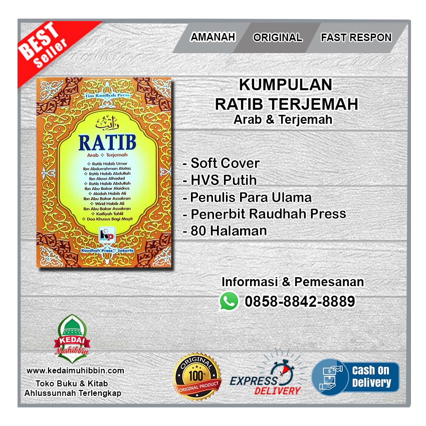 Jual KUMPULAN RATIB TERJEMAH - (Berisi Rotib Al-'Attas, Rotib Al-Haddad ...