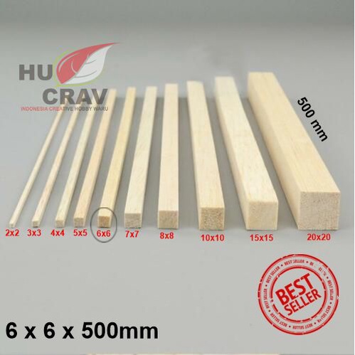 Jual Balsa Stik 3x3mm 50cm Balsa Stick Wood Maket Bahan Jembatan BRIDGE ...